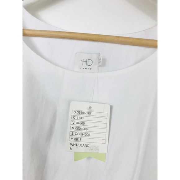 Anthropologie | Dresses | Nwt Hd In Paris 8 White Ribboned Poplin Dress ...